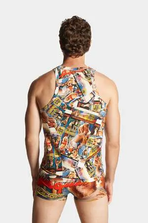 Dsquared2 Rocco Graphic Tank Top - Fantasy