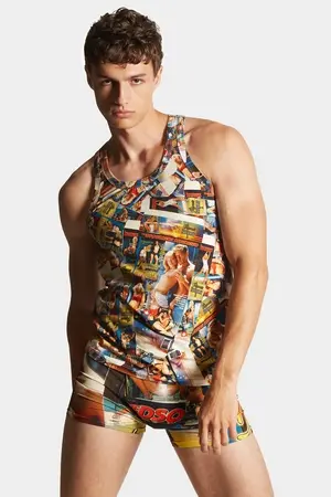 Dsquared2 Rocco Graphic Tank Top - Fantasy