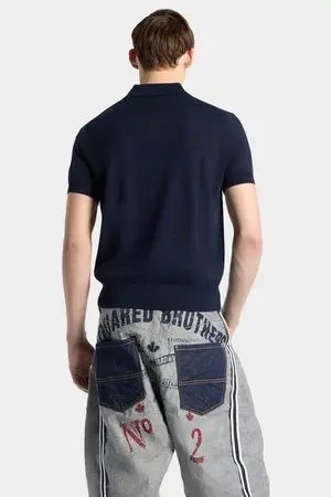 Dsquared2 Wool Short Sleeve Embroidered Polo