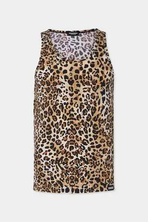 Dsquared2 Wild 2" Print Tank Top - Beige