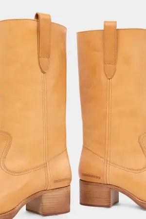 Dsquared2 Vintage Leather Block Heel Boots
