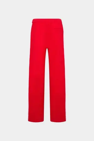Dsquared2 Cotton Fleece Trousers With Side Button Detail - Red