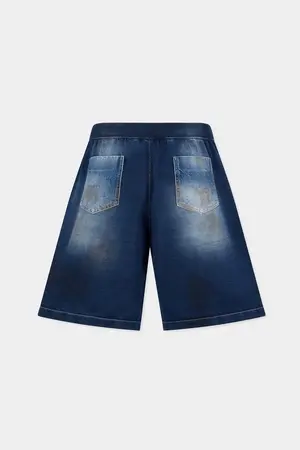 Dsquared2 Indigo-dyed Cotton Jersey Knit Shorts - Blue