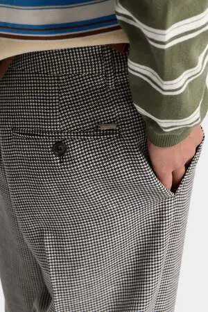 Dsquared2 Pied De Poule Relaxed Fit Wool-linen Trousers