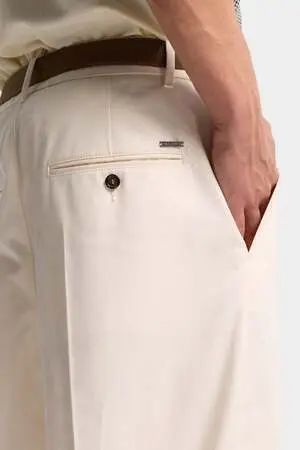 Dsquared2 Easy Zoot Cotton Twill Pleated Wide Leg Trousers - White