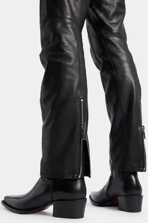 Dsquared2 Genuine Calfskin Leather Biker Pants