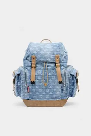 Dsquared2 Monogram Denim Backpack - Light Blue