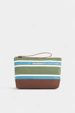 Dsquared2 Striped Canvas Pouch - Multicolor