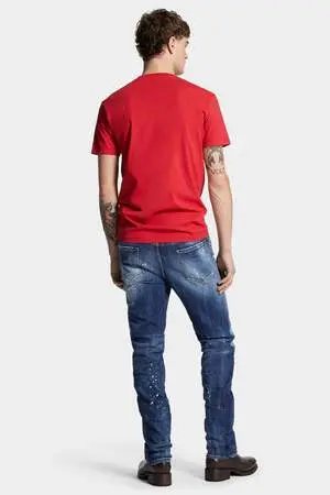 Dsquared2 Medium Red Spots Wash 642 Jeans - Blue