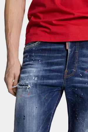 Dsquared2 Medium Red Spots Wash 642 Jeans - Blue