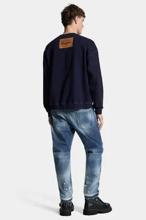 Dsquared2 Medium Wash Patchwork Distressed Jeans