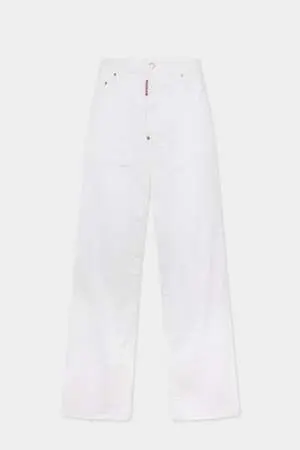 Dsquared2 Garment Dyed Baggy Jeans - White