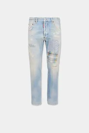 Dsquared2 Patchwork Distressed Jeans - Blue