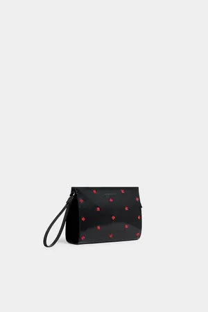 Dsquared2 Embroidered Maple Leaf Clutch