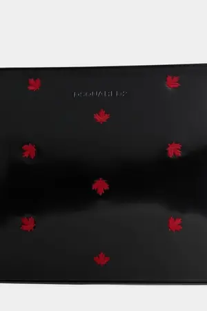 Dsquared2 Embroidered Maple Leaf Clutch