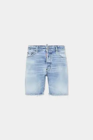 Dsquared2 Light Wash Denim Shorts - Blue