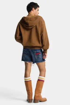Dsquared2 Dark Wash Embroidered Denim Shorts