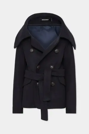 Dsquared2 Double Breasted Peacoat Robe - Blue