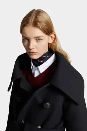 Dsquared2 Double Breasted Peacoat Robe - Blue