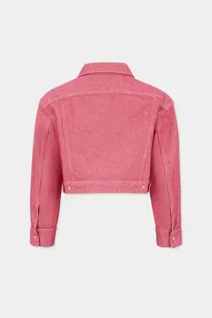 Dsquared2 Oxford Denim Boxy Cropped Jacket