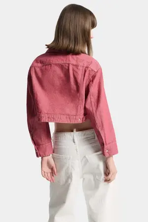 Dsquared2 Oxford Denim Boxy Cropped Jacket