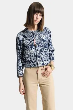 Dsquared2 Dark Flower Wash Mini Kaban Denim Jacket