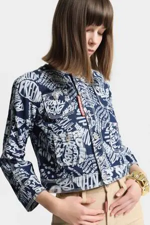 Dsquared2 Dark Flower Wash Mini Kaban Denim Jacket