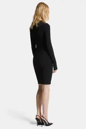 Dsquared2 Ribbed Long Sleeve Bodycon Dress