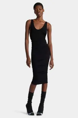 Dsquared2 Ribbed Viscose Jersey Maxi Dress With Open Back
