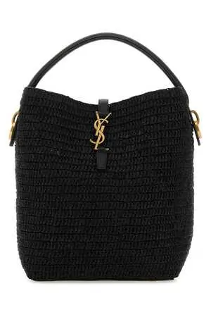 Saint Laurent Raffia Le 37 Bucket Bag - Black