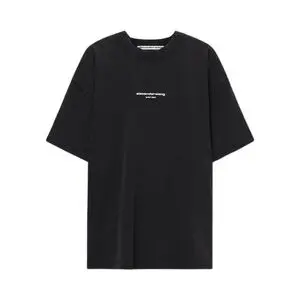 Alexander Wang Logo Print Short-sleeve Tee 'washed - Black