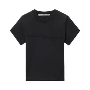 Alexander Wang Mirrored Logo Print Shrunken Tee 'washed - Black
