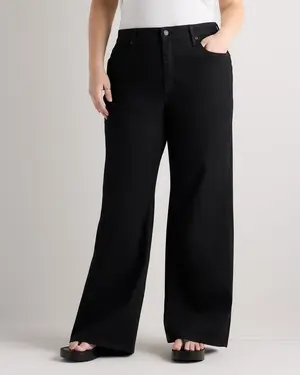 Quince Bella Stretch Wide Leg Jeans - Black