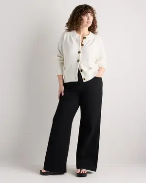 Quince Bella Stretch Wide Leg Jeans - Black