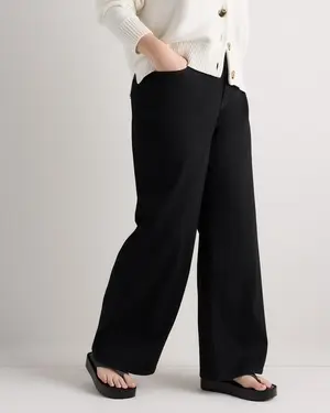 Quince Bella Stretch Wide Leg Jeans - Black