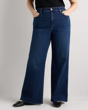 Quince Bella Stretch Wide Leg Jeans - Midnight Blue