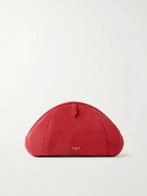 Alaïa Suede Nubuck Clutch - Red