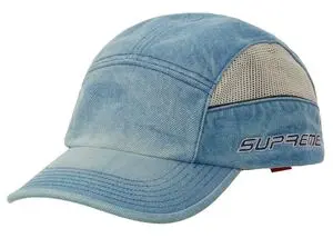 Supreme Side Mesh Piping Camp Cap - Blue