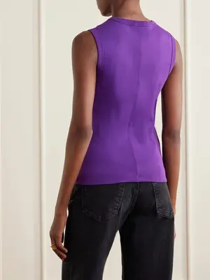 FLORE FLORE Organic Cotton-jersey V-neck Tank - Purple
