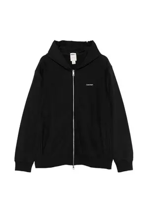 Calvin Klein Hooded Sweatshirt Micro Logo Double Zip - Black