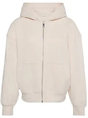Calvin Klein Hooded Sweatshirt Terry Standard Logo Fz - White