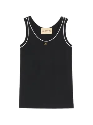 Valentino Garavani Cotton Jersey Top - Black