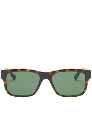 Gucci Glasses With Green Lenses - Brown
