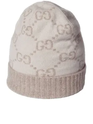 Gucci Cashmere Gg Jacquard Hat