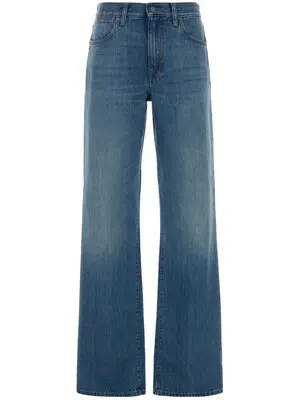 Gucci Cotton Denim Pants With Bleached And Worn Effect - Blue