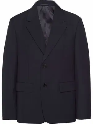 Prada Single-breasted Mohair Wool Jacket - Blue
