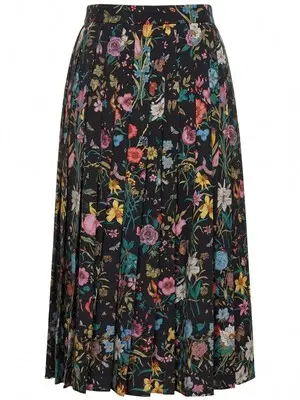 Gucci Printed Silk Midi Skirt