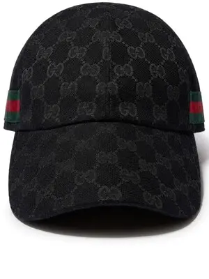 Gucci Baseball Cap With Web - Black