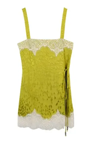 SIEDRES SIEDRÉS Capri Lace-Trimmed Mini Dress Olive