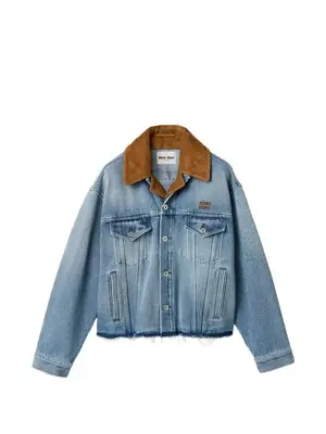 Miu Miu Washed Denim And Suede Jacket